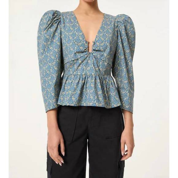RHODE | Tops | New Rhode Alma Top In Blue Paisley | Poshmark